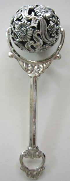 Sterling Silver Silver Baby Chime Rattle