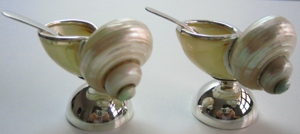 Sterling Silver Abalone Shell Dish with Silver Trimming.